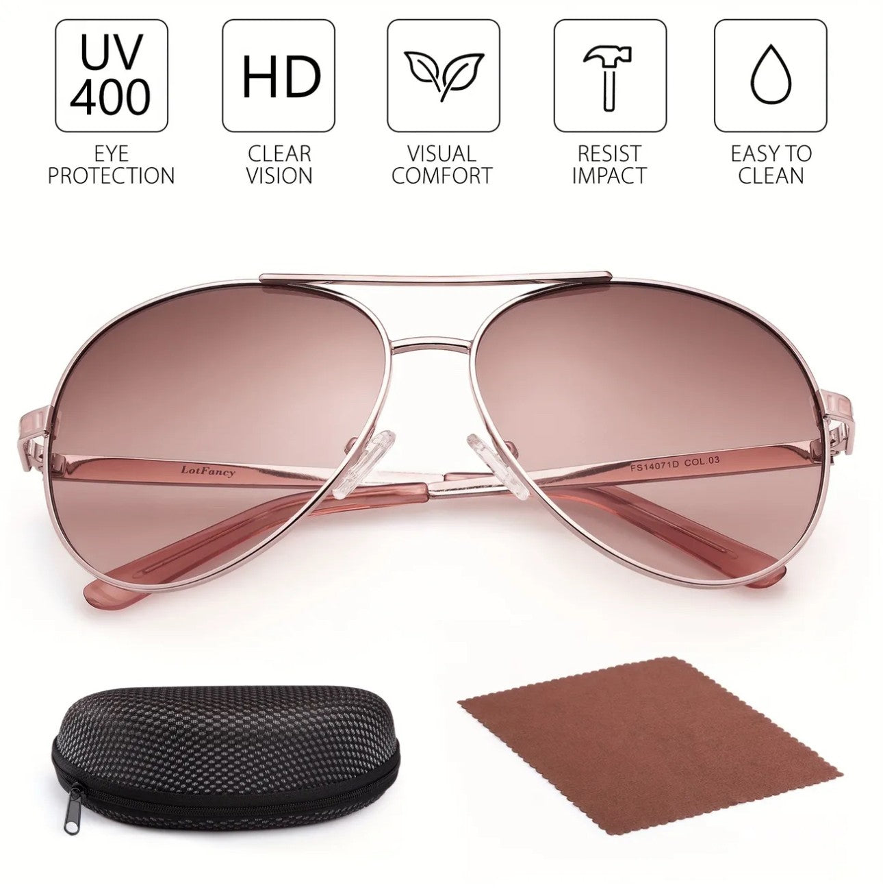 Rose Gold Gradient Aviator Sunglasses